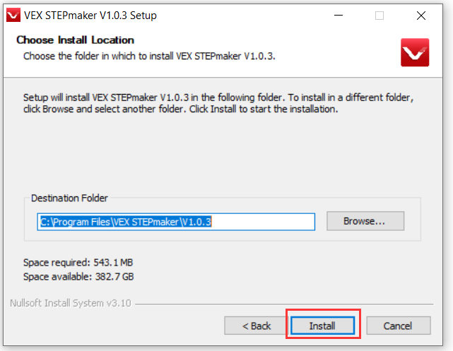 Installing VEX STEPmaker on Windows – VEX Academy